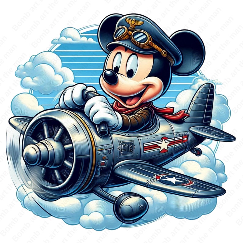Mickey Mouse Airplane Pillot Clipart, Cute Mickey Png, Mickey Mouse Png ...
