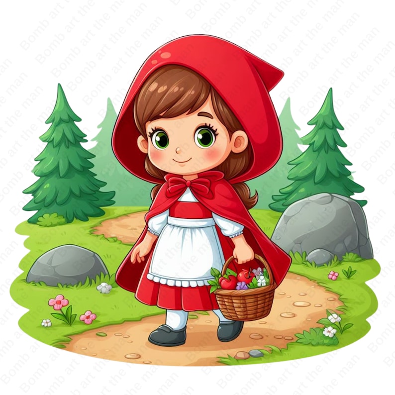 Little Red Riding Hood Clipart, Little Red Riding Hood Png, Tale ...