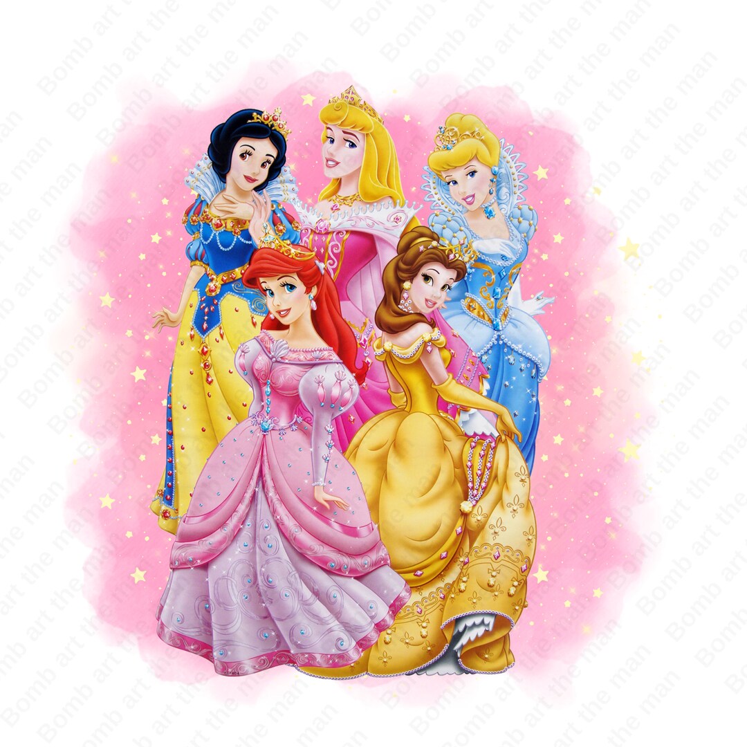 Princesses Clipart, Princess Png, Watercolor Background - Etsy