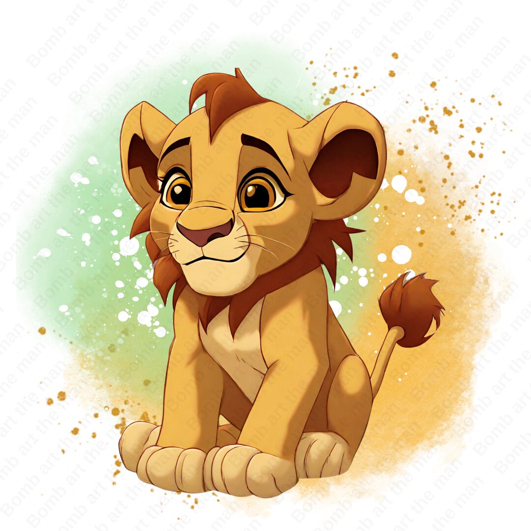 Cute Simba Clipart, Lion King Png, Simba Watercolor Image, Instant ...