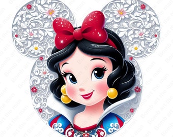 Princess Snow White Clipart, Snow White Png, Mouse Ear Design, Instant ...
