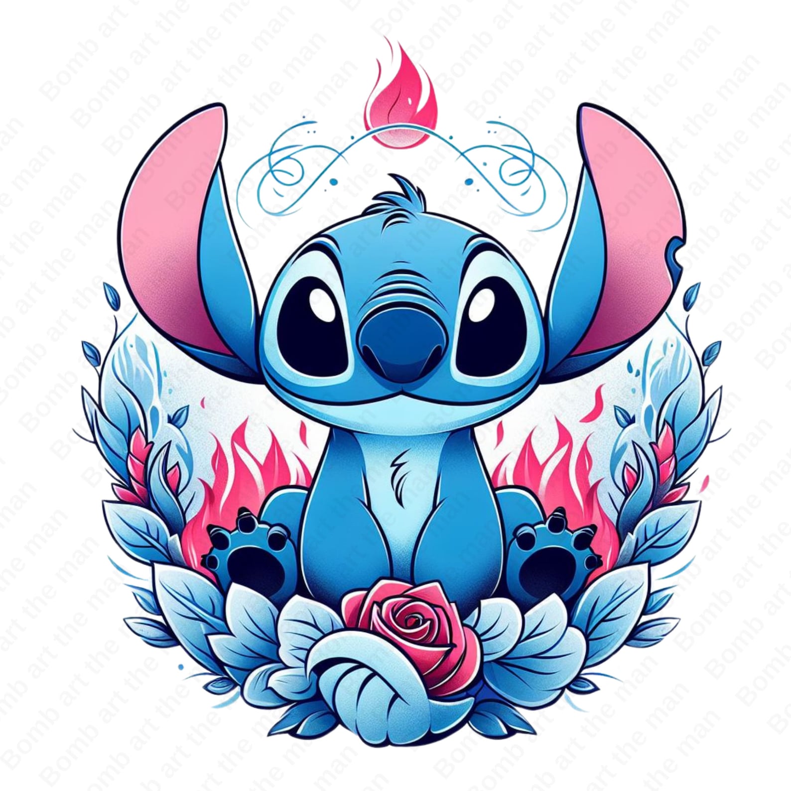 Stitch With Flowers Clipart, Cute Stitch Clipart, Stitch Png ...