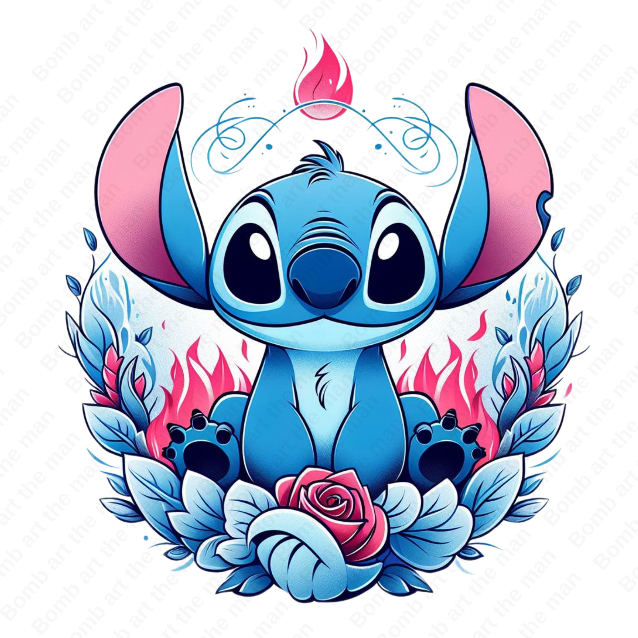 Stitch With Flowers Clipart, Cute Stitch Clipart, Stitch Png ...