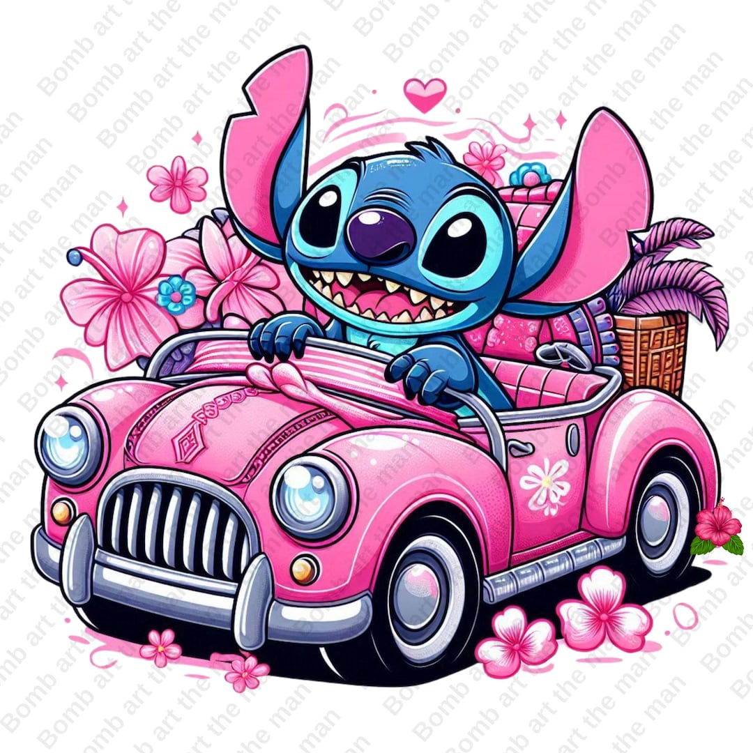 Stitch Clipart, Cute Stitch Png, Stitch and Pink Car Clipart ...