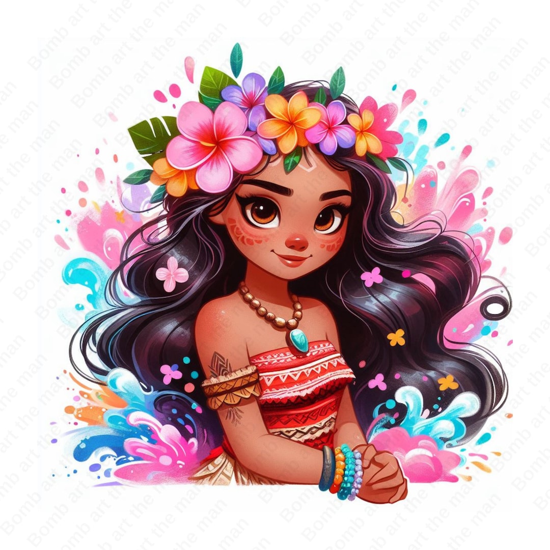 Princess Moana Clipart, Moana Png, Cute Moana Design, Color Splash ...