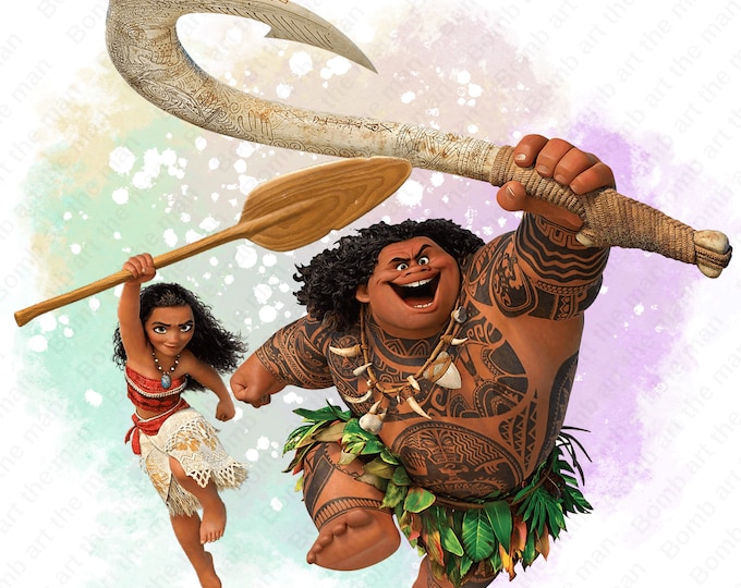 Princess Moana Maui Clipart Sublimation PNG, Vaiana Clipart, Cartoon ...