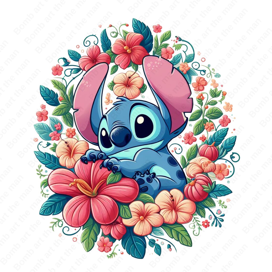 Stitch With Flowers Clipart Cute Stitch Clipart Stitch Png