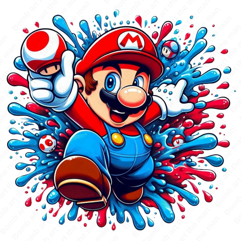 Super Mario Clipart, Super Mario Png, Splash Design, Transparent Design ...