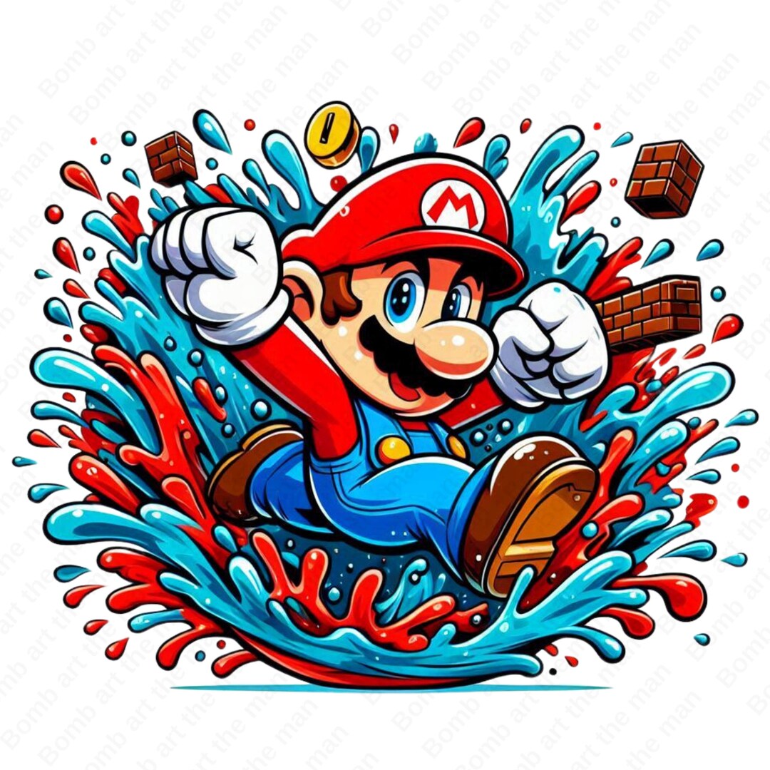 Super Mario Clipart, Super Mario Png, Splash Design, Transparent Design ...