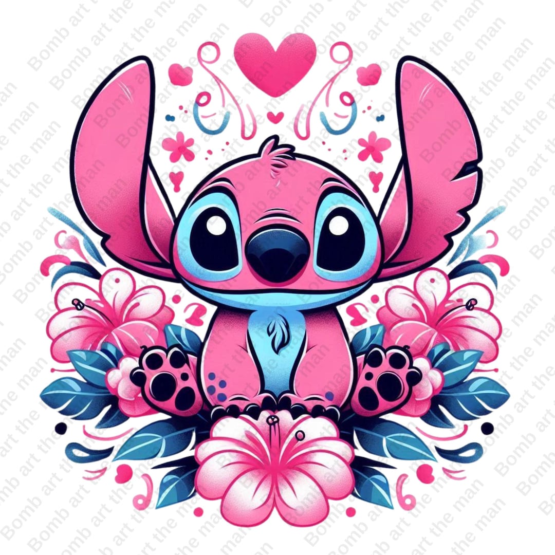 Cute Stitch Angel Clipart, Stitch Angel Png, Stitch Pink Clipart ...