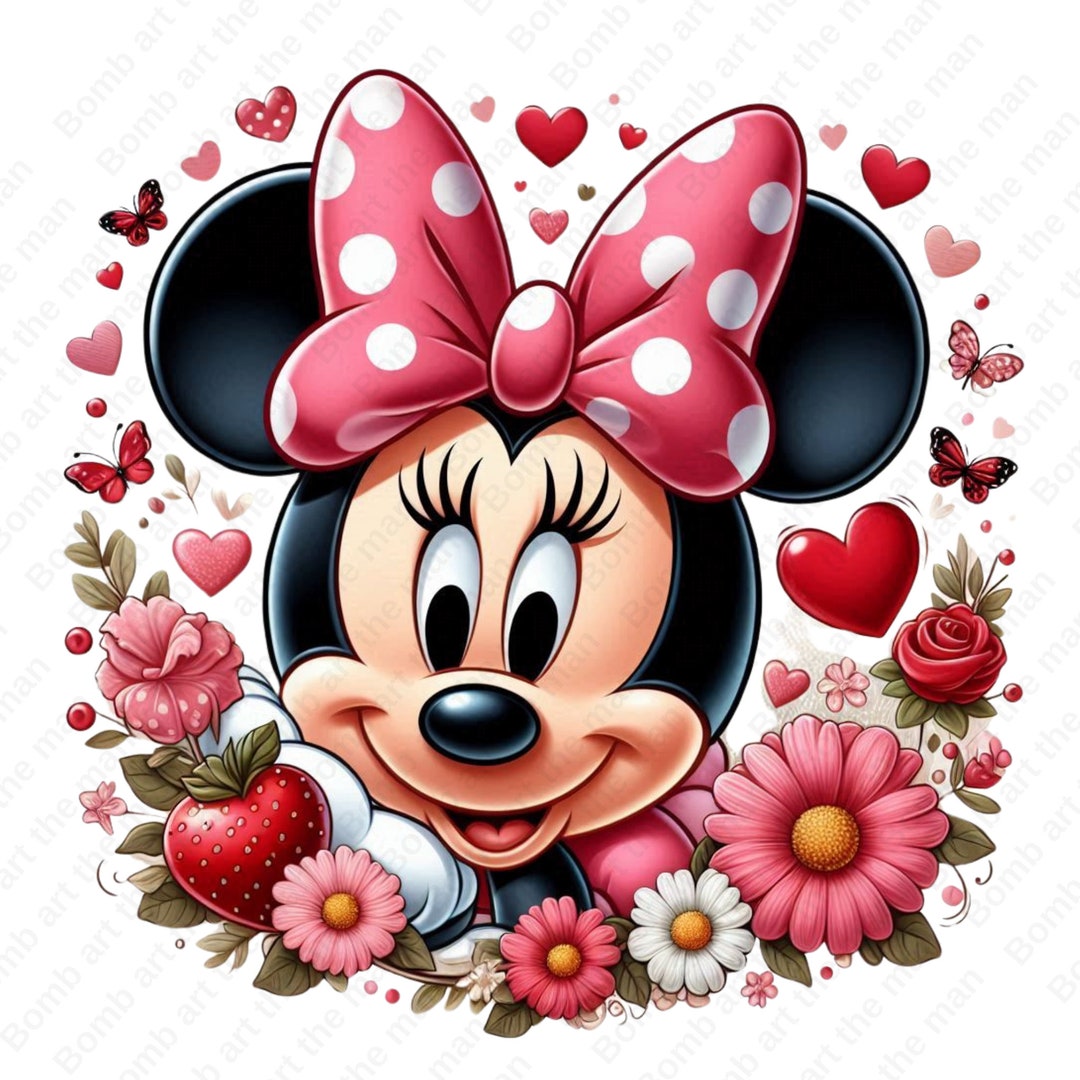 Minnie Mouse Cute Clipart, Minnie Mouse Png, Transparent Design - Etsy