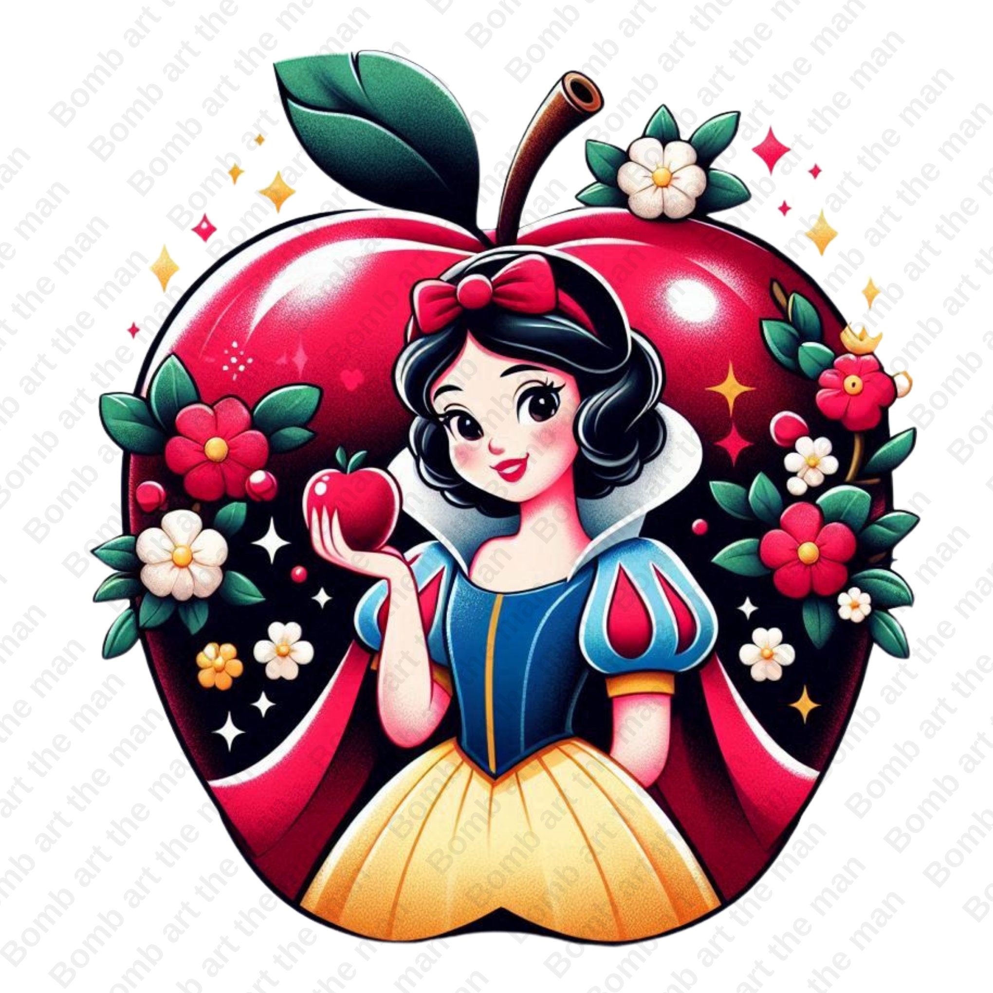 Snow White Clipart, Princess Png, Cute Snow White Png, Apple Background ...