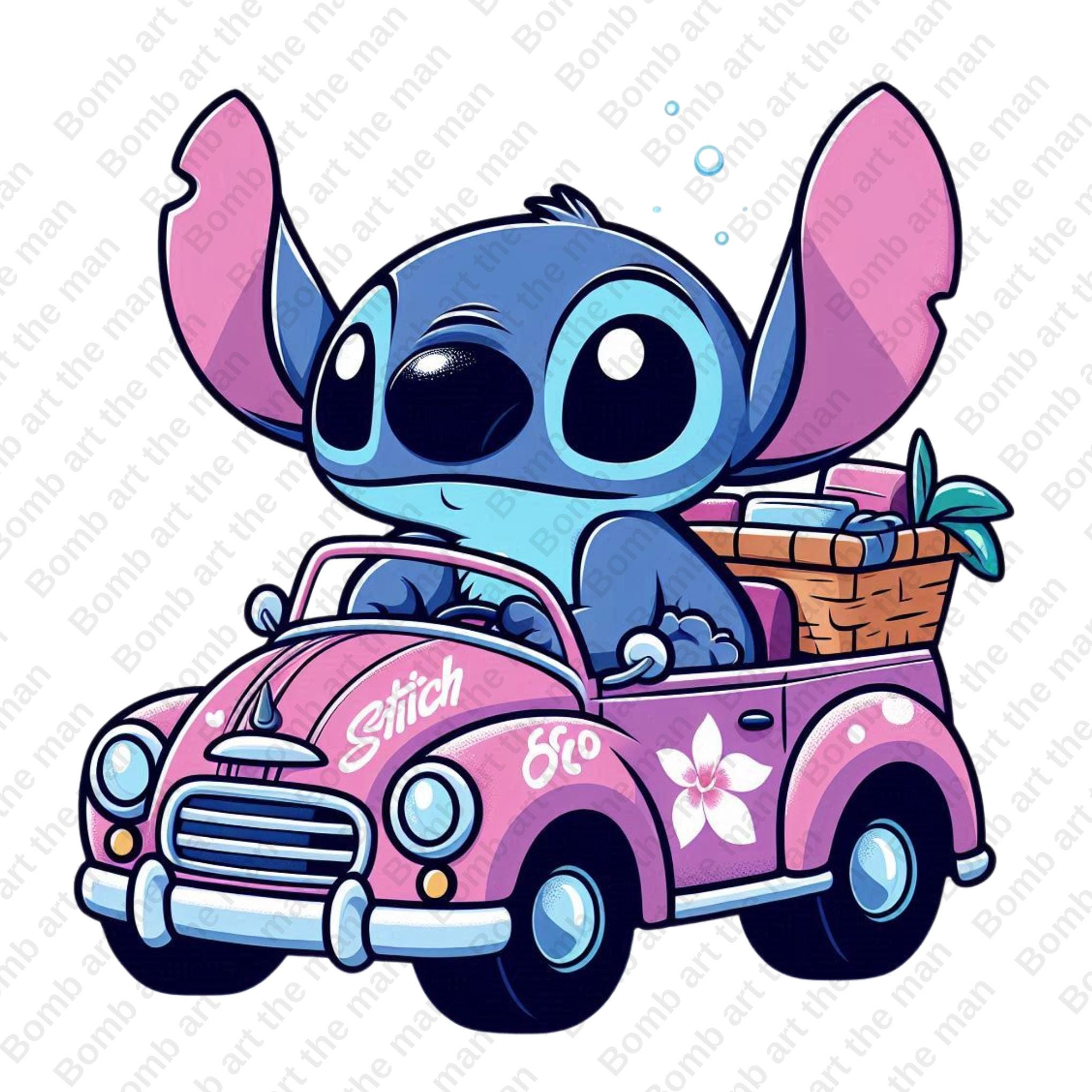 Stitch Clipart, Cute Stitch Png, Stitch Car Clipart, Transparent Design ...