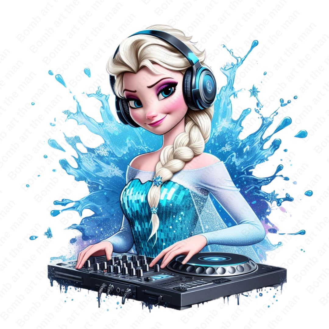 Princess Elsa Dj Clipart, Frozen Png, Frozen Princess Clipart, Dj Girl ...