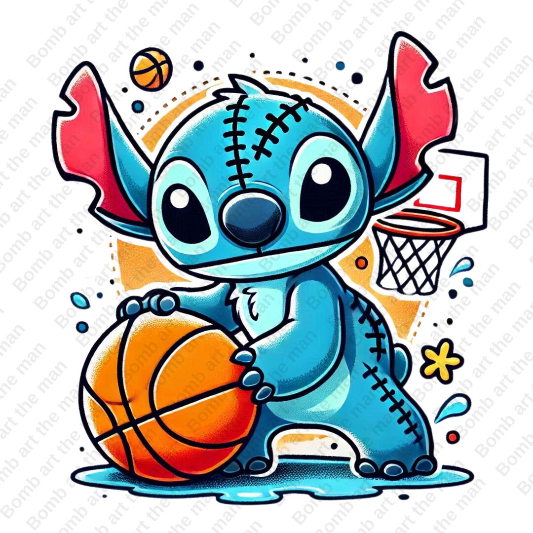 Stitch Basketball Clipart, Stitch Basketball Png, Cute Stitch Image ...