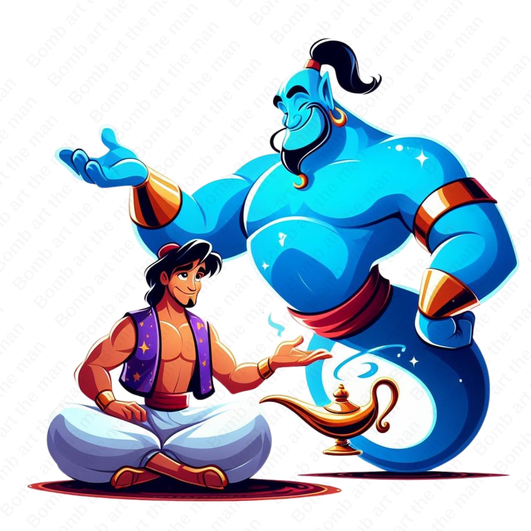 Aladdin and Genie Clipart, Aladdin Png, Aladdin Clipart - Etsy