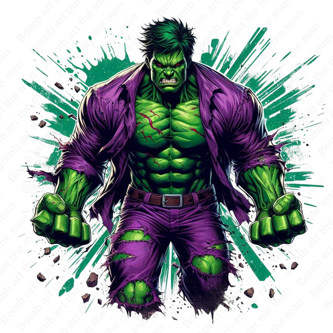 Hulk Clipart, Hulk Png, Super Hero Png, Hulk Splash Design, Instant ...