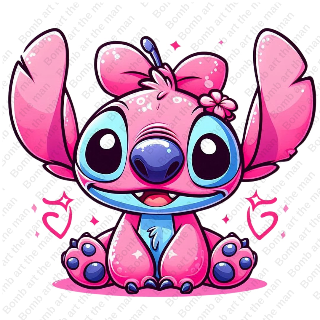 Cute Stitch Angel Clipart, Stitch Angel Png, Stitch Pink Clipart ...