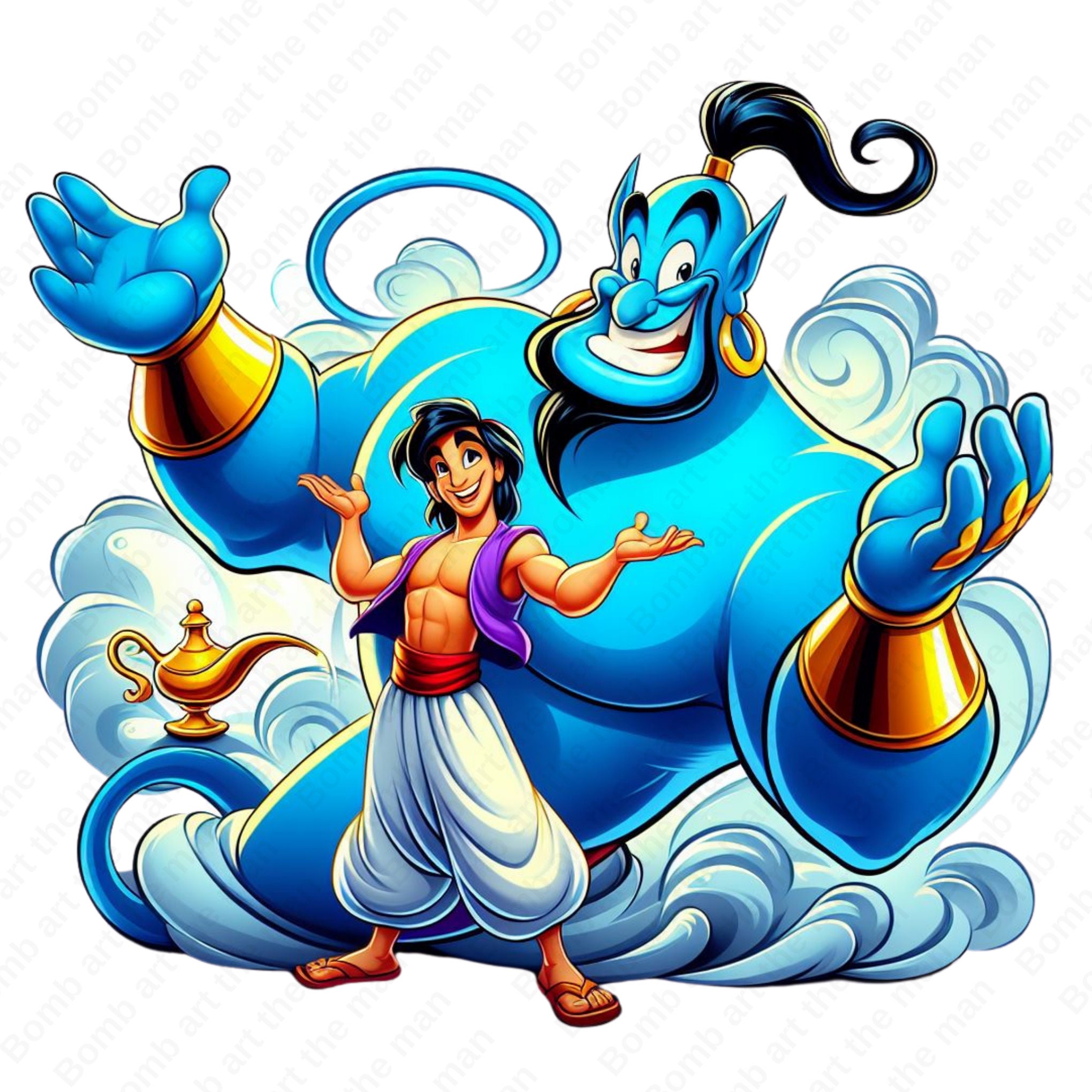 Aladdin and Genie Clipart, Aladdin Png, Aladdin Clipart, Instant Download - Etsy