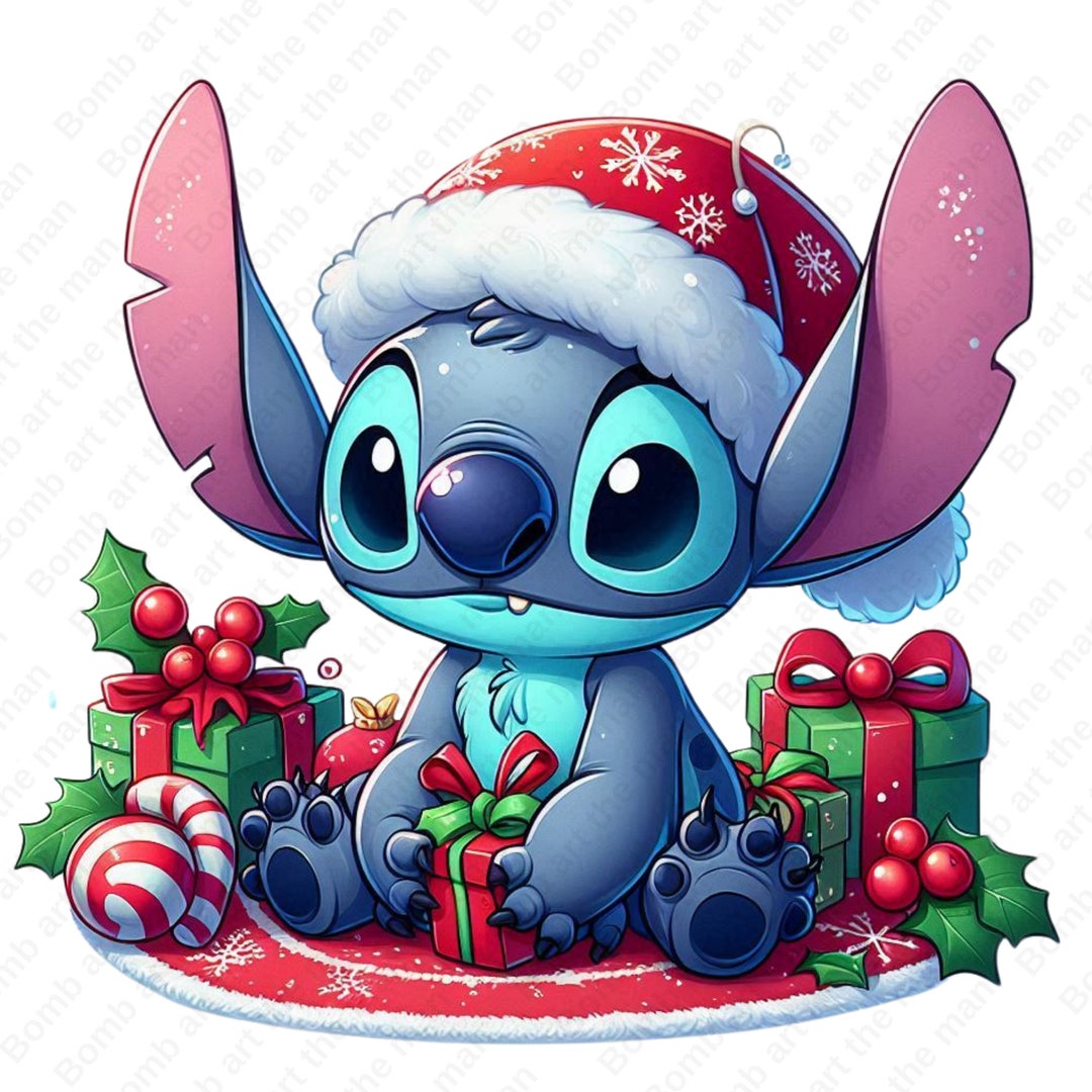 Stitch Christmas Clipart, Cute Stitch Png, Christmas Png, Instant ...