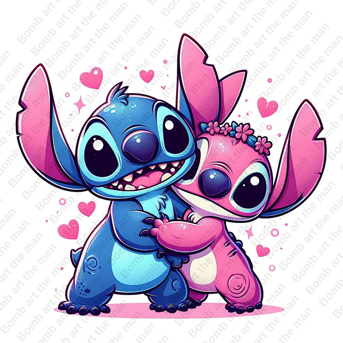 Stitch and Angel Png, Stitch and Angel Clipart, Stitch Love Design ...