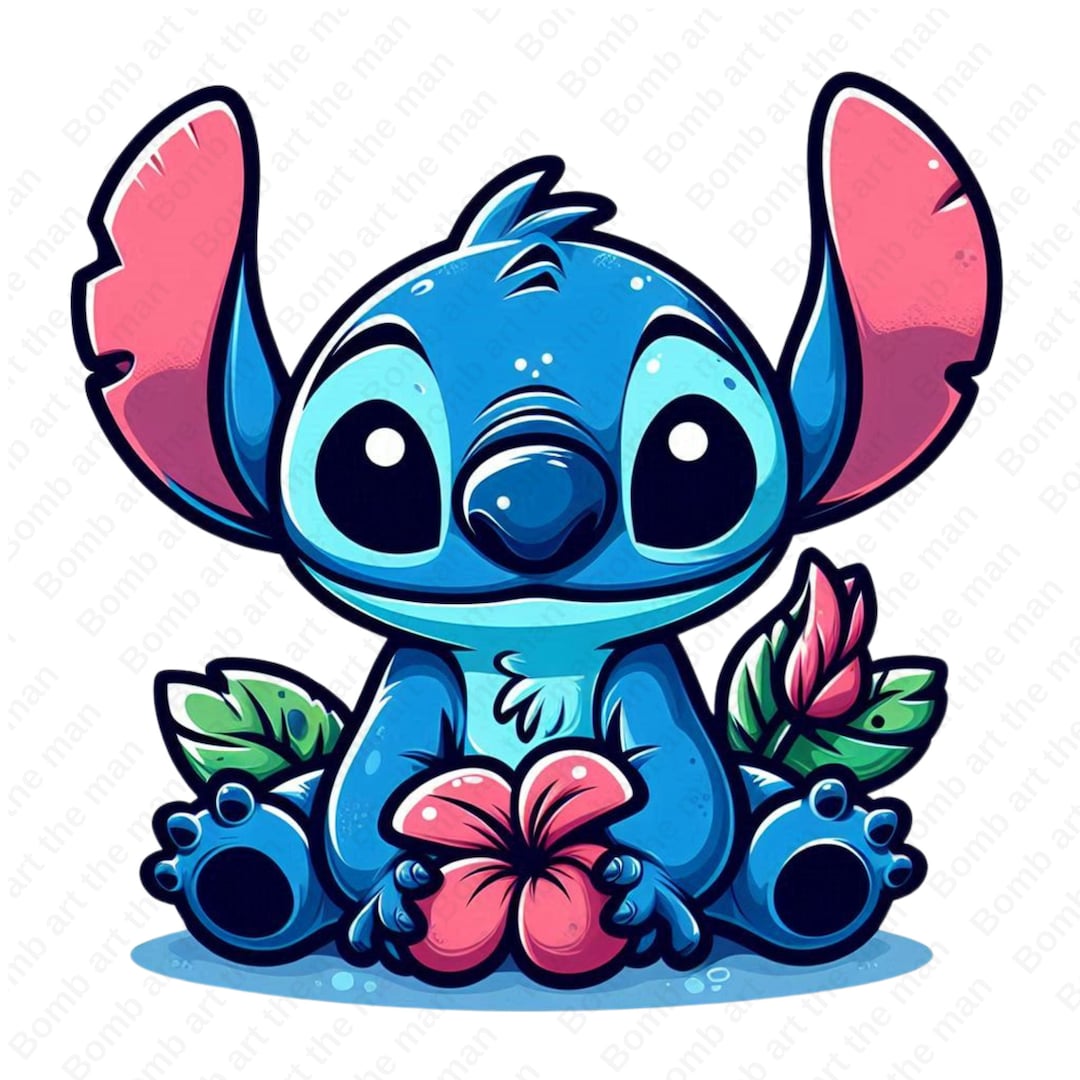 Stitch Cute Clipart, Stitch Png, Cute Cartoon Character, Transparent Design, Instant Download - Etsy