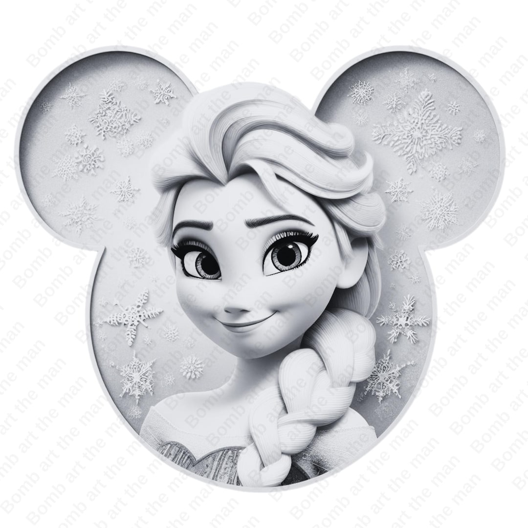 Princess Elsa Clipart, Frozen Princess Clipart, Elsa Png, Black and ...