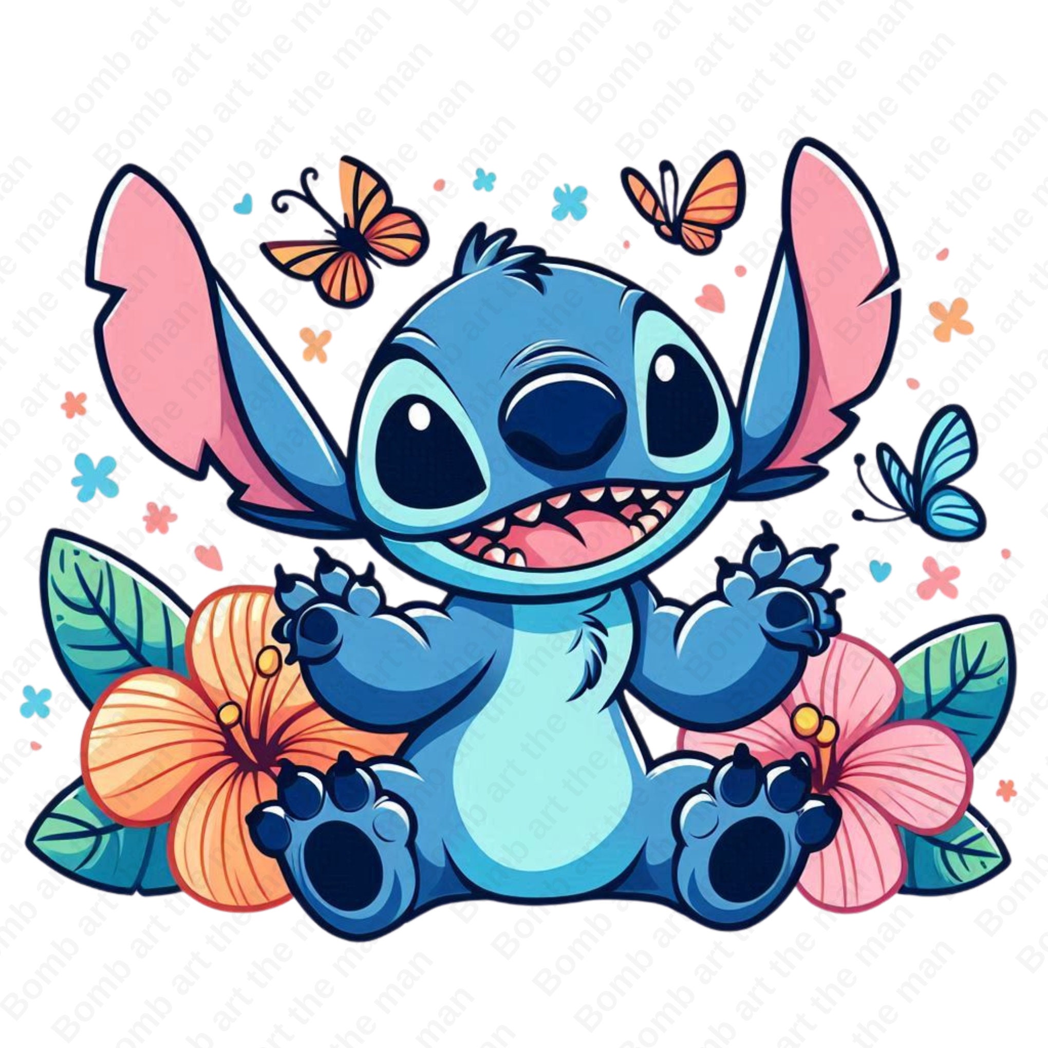 Stitch Cute Clipart, Stitch Png, Cute Cartoon Character, Transparent Design, Instant Download - Etsy