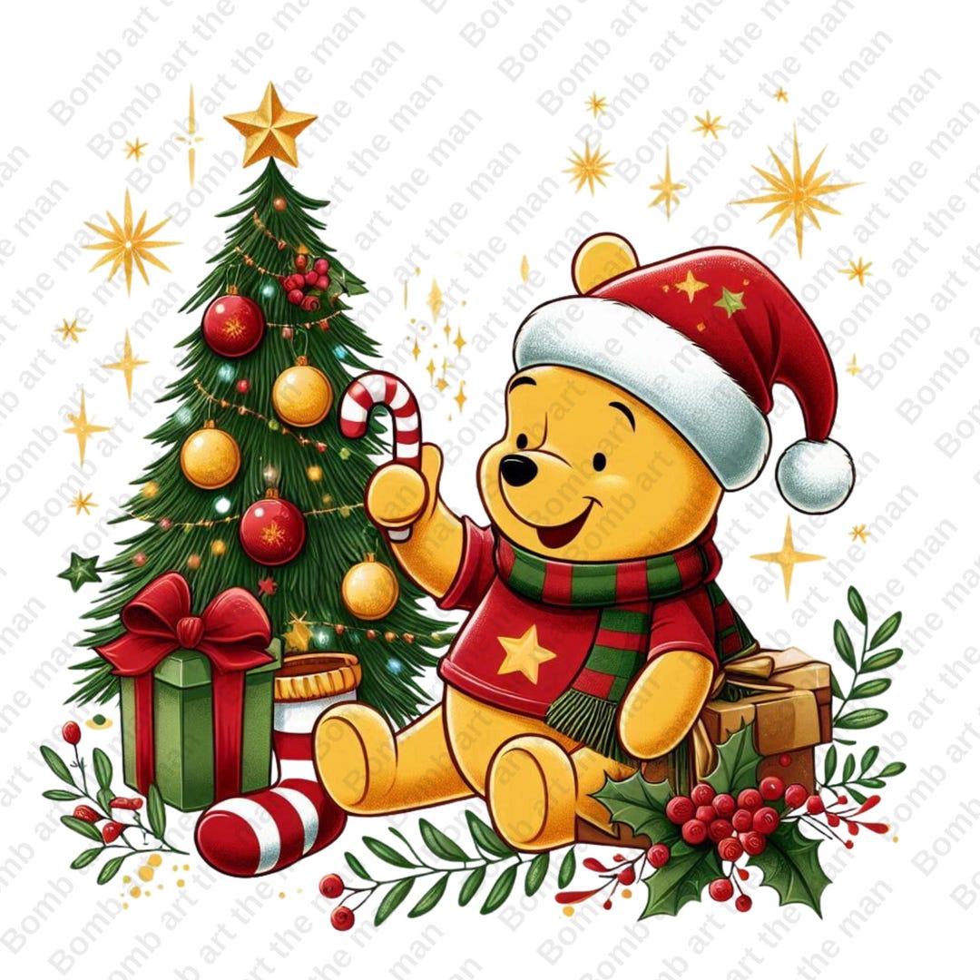 Winnie the Pooh Christmas Clipart, Winnie the Pooh Png, New Year ...