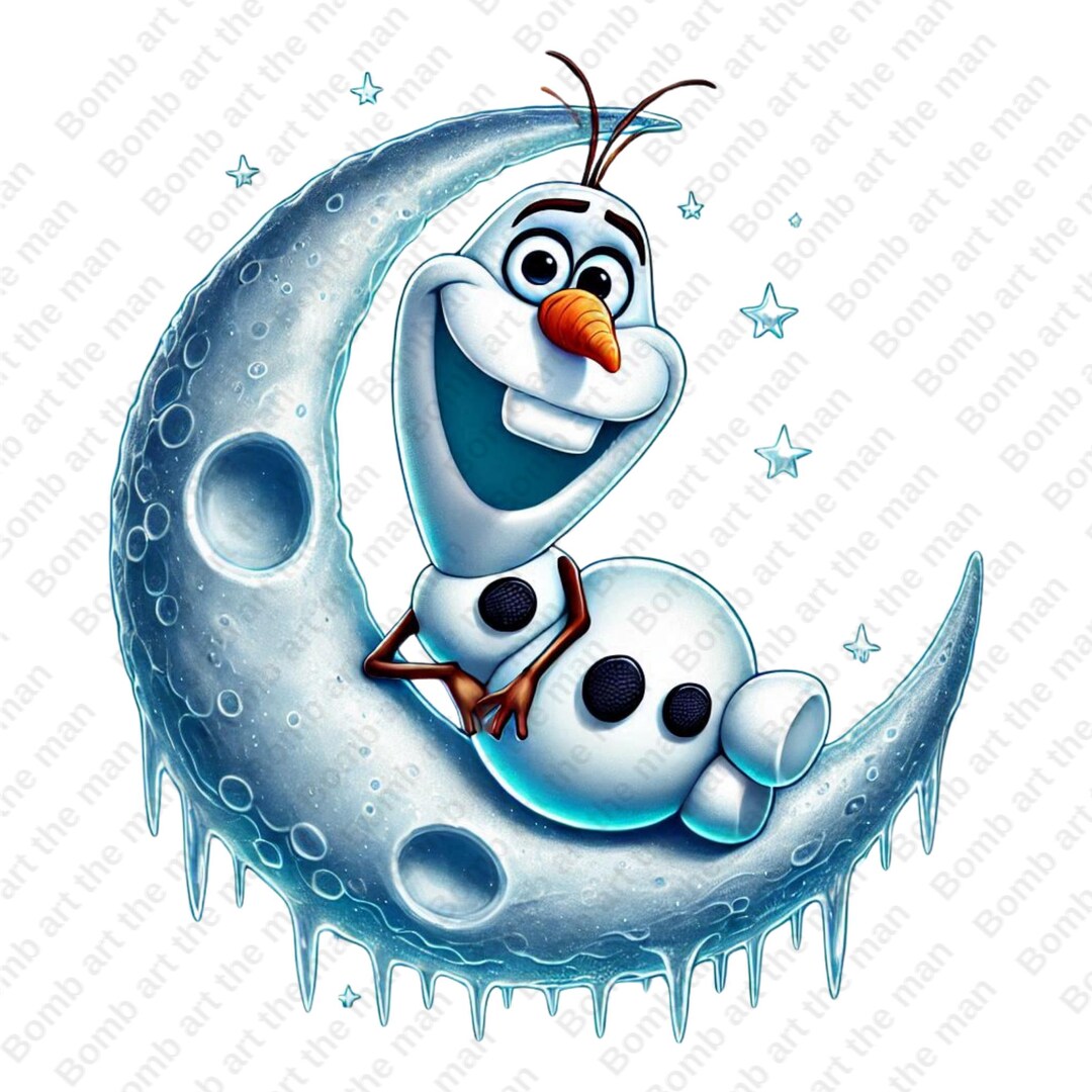 Olaf on the Moon Clipart, Cute Olaf Png, Frozen Clipart, Transparent ...