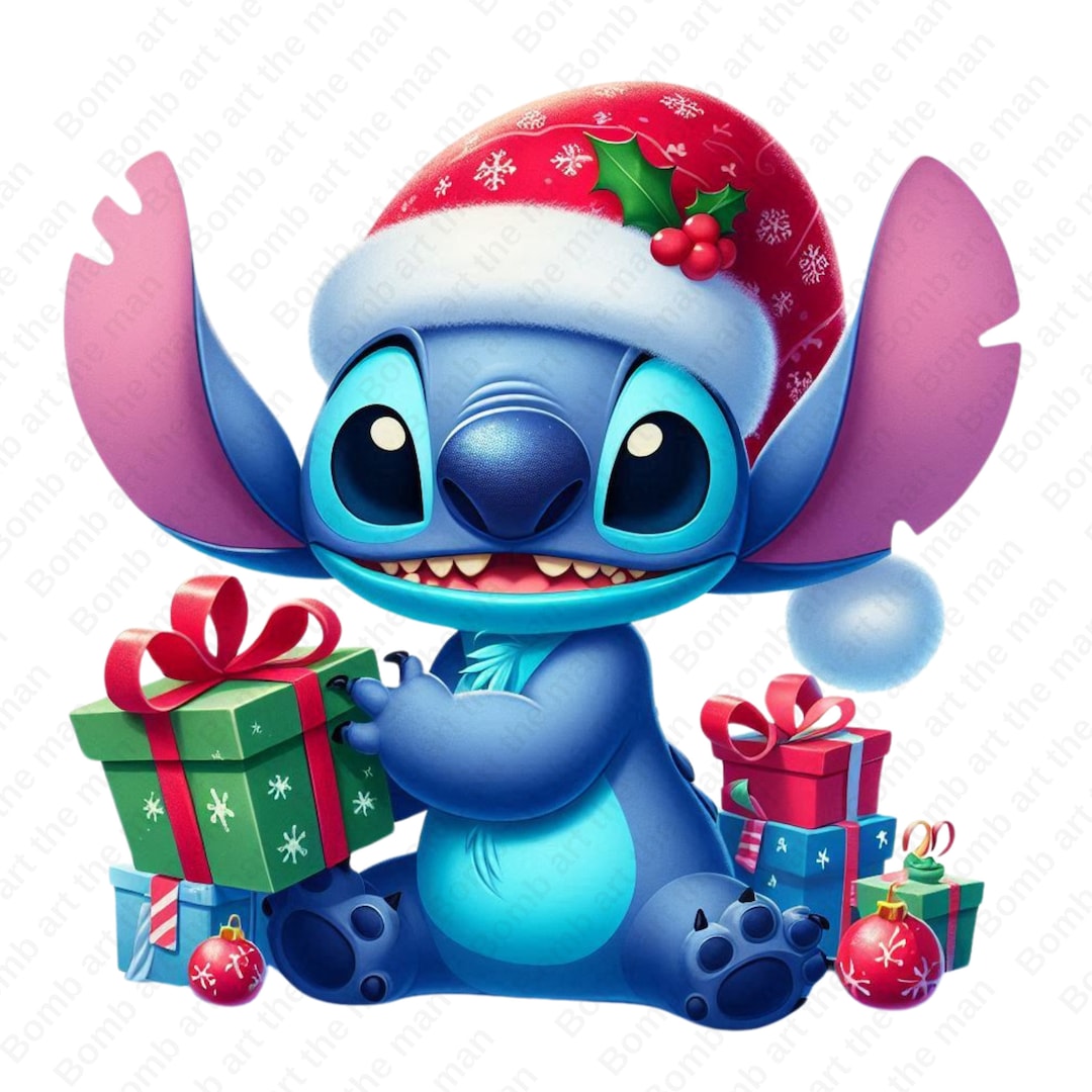 Stitch Christmas Clipart, Cute Stitch Png, Christmas Png - Etsy
