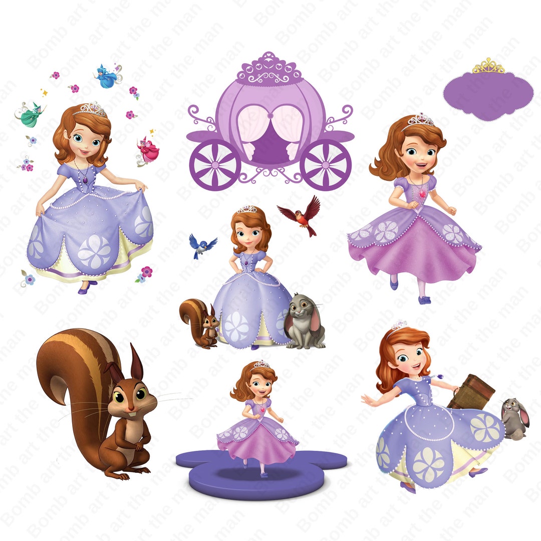 Princess Sofia Clipart Set, Sofia the First Png Bundle, Cute Princess ...