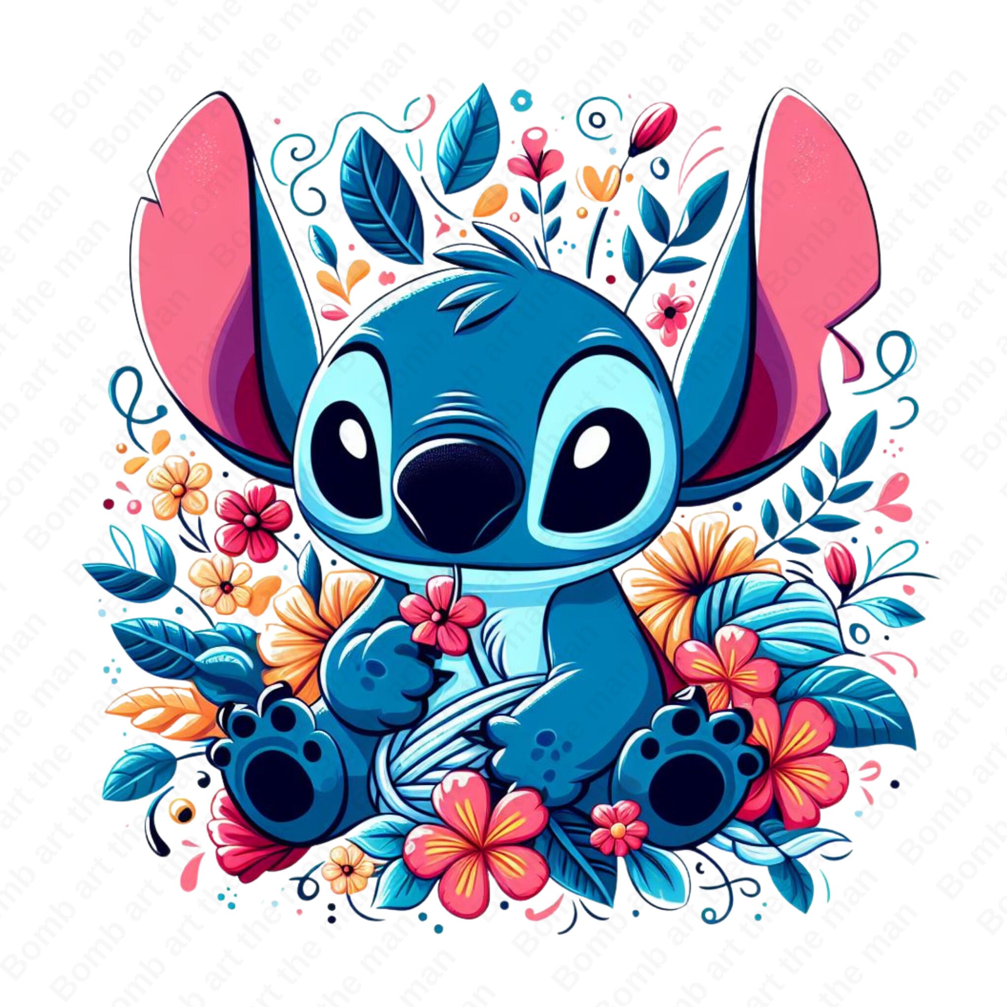 Stitch With Flowers Clipart, Cute Stitch Clipart, Stitch Png ...