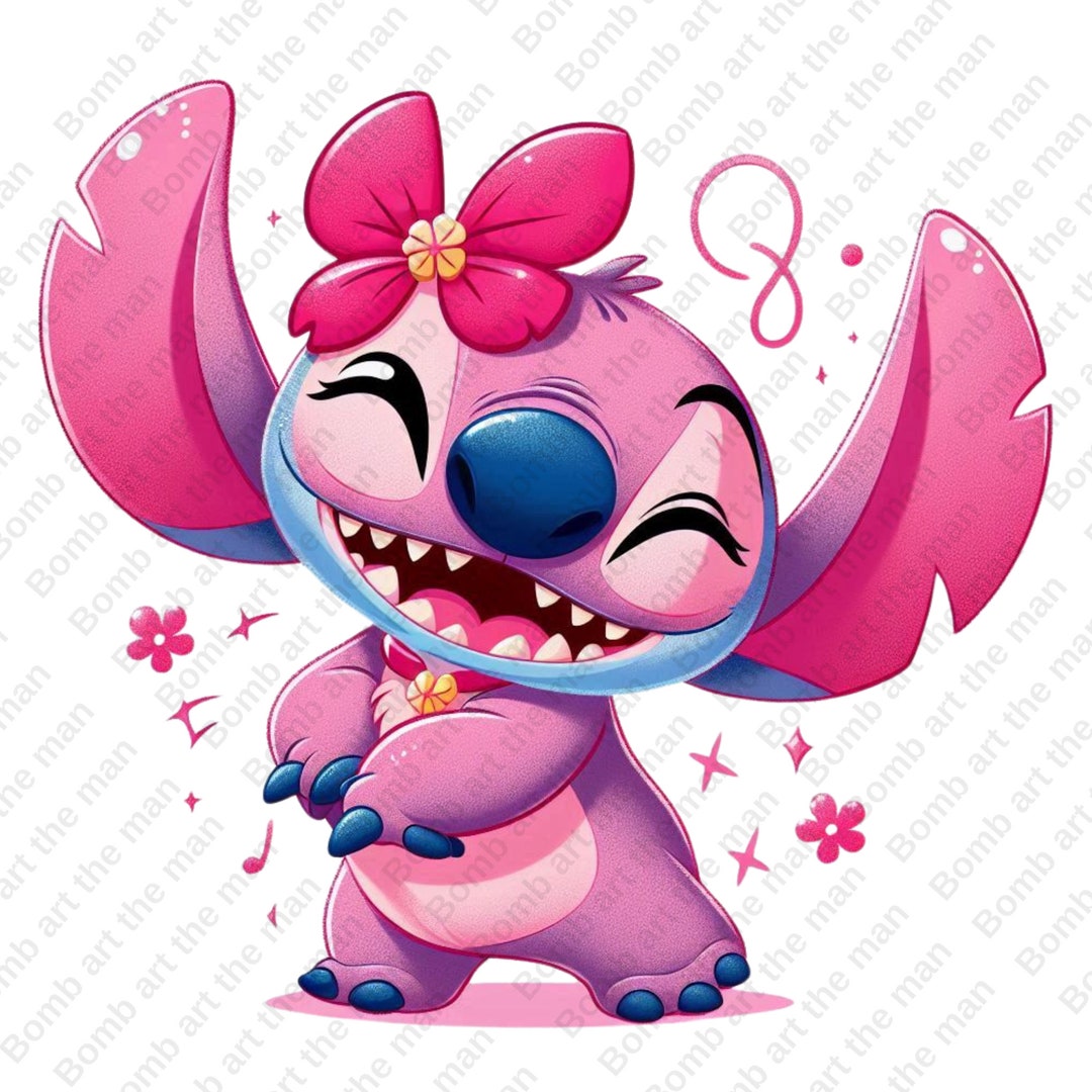 Cute Stitch Angel clipart, Stitch Angel png, Stitch Pink clipart ...