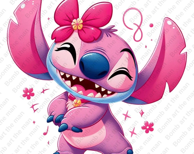 Cute Stitch Clipart, Stitch Png, Cute Cartoon Character, Transparent Design, Instant Download ...