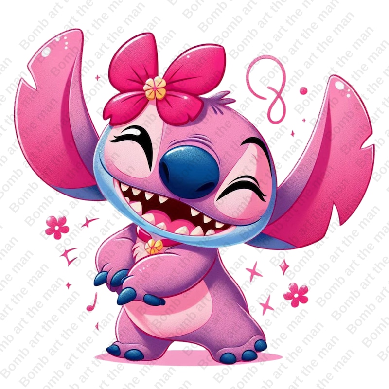 Stitch Pink Angel Clipart - Etsy