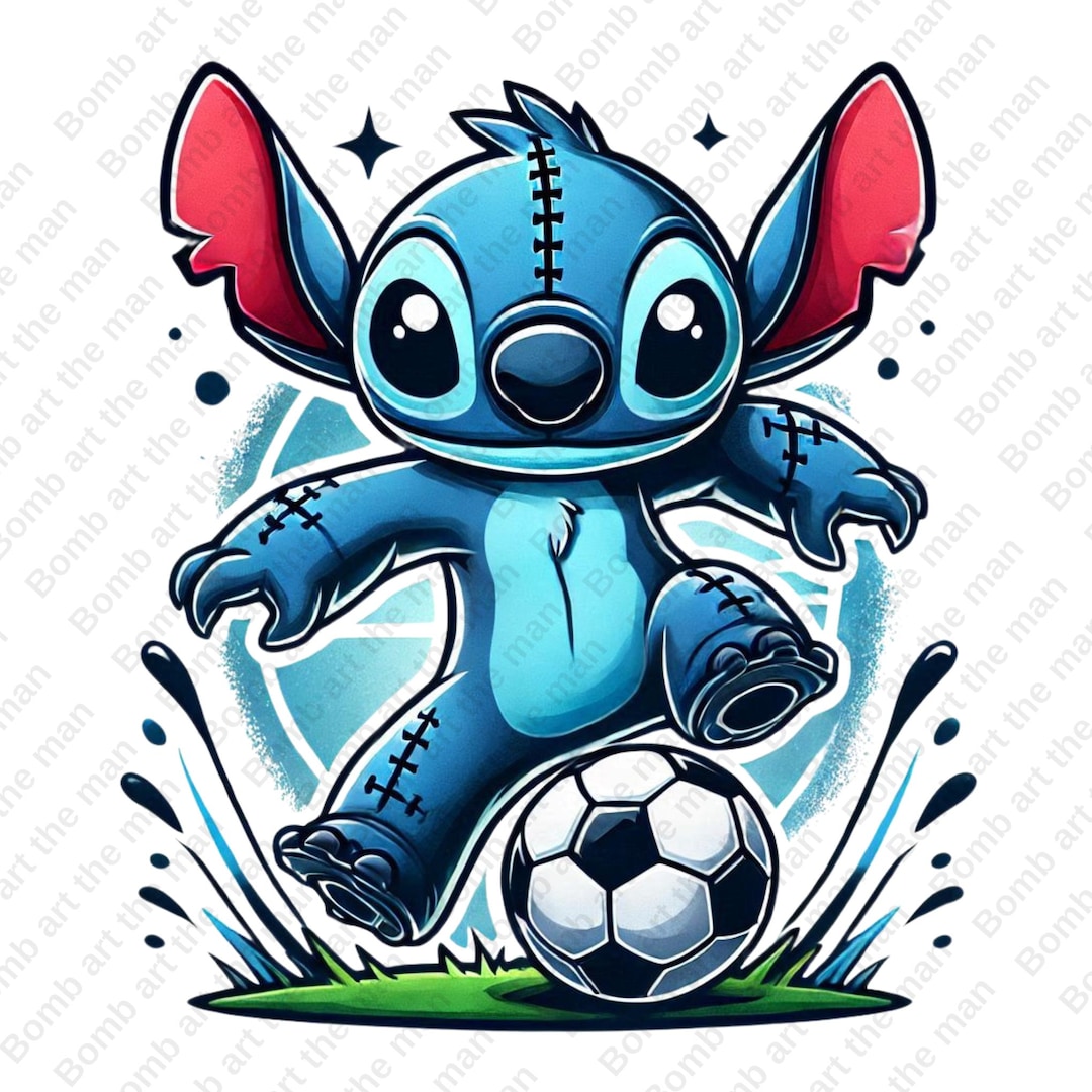 Stitch Soccer Clipart, Stitch Football Png, Cute Character, Transparent ...