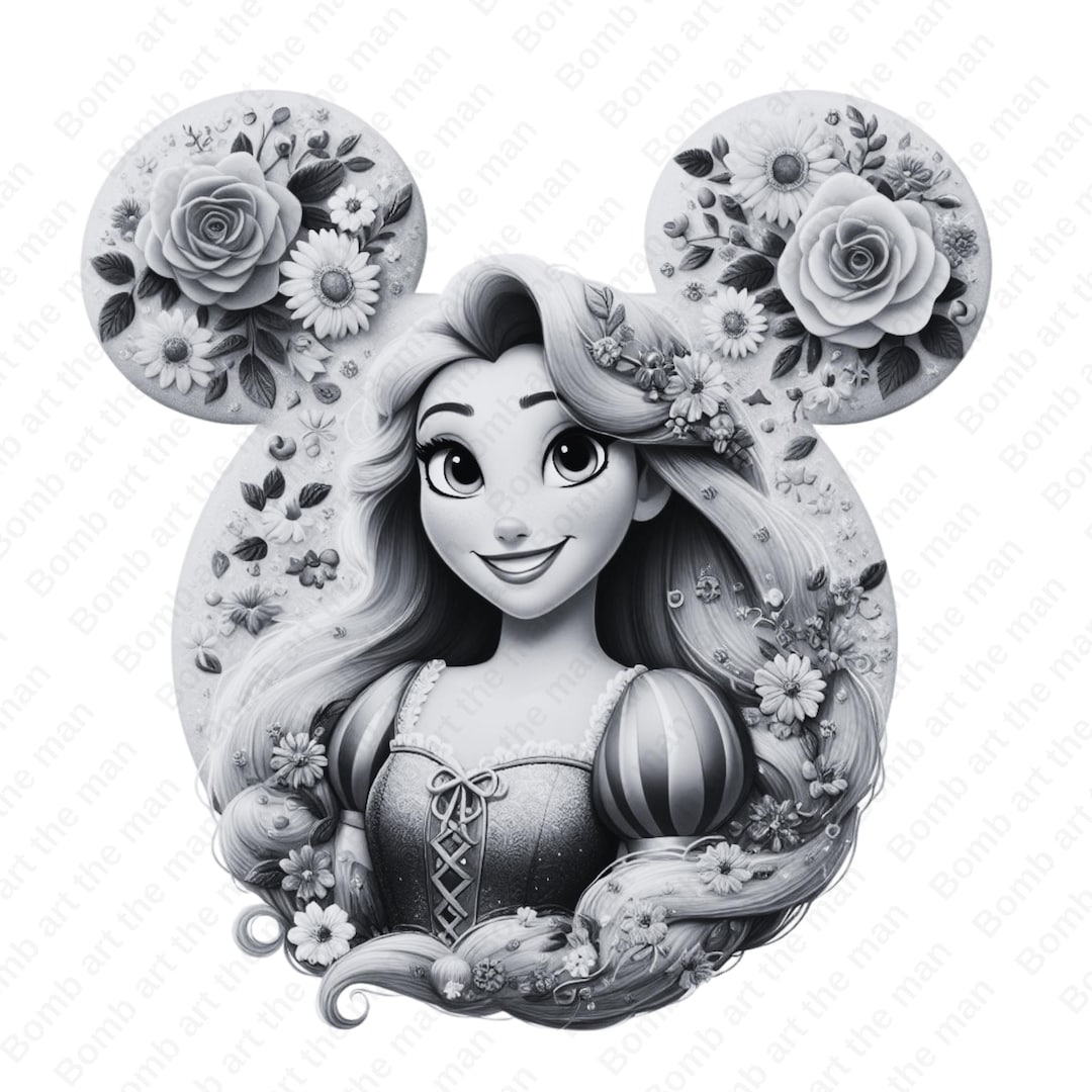 Princess Rapunzel Clipart, Tangled Png, Princess Rapunzel Png, Black ...