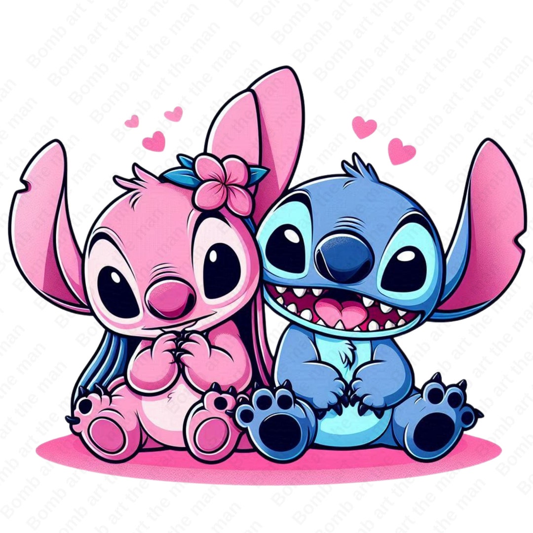 Stitch and Angel Png, Stitch and Angel Clipart, Stitch Love Design ...