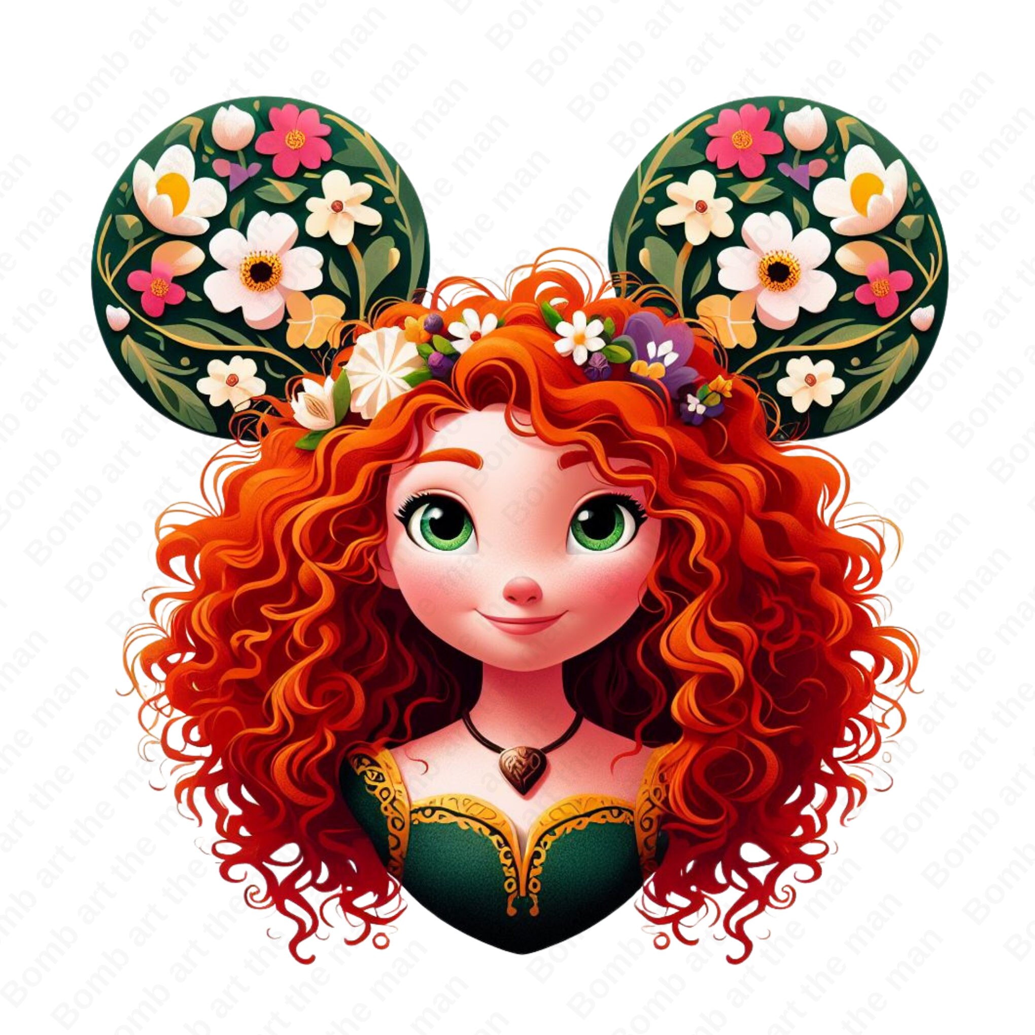 Princess Merida Clipart, Brave Png, Merida Png, Mouse Ear Design ...