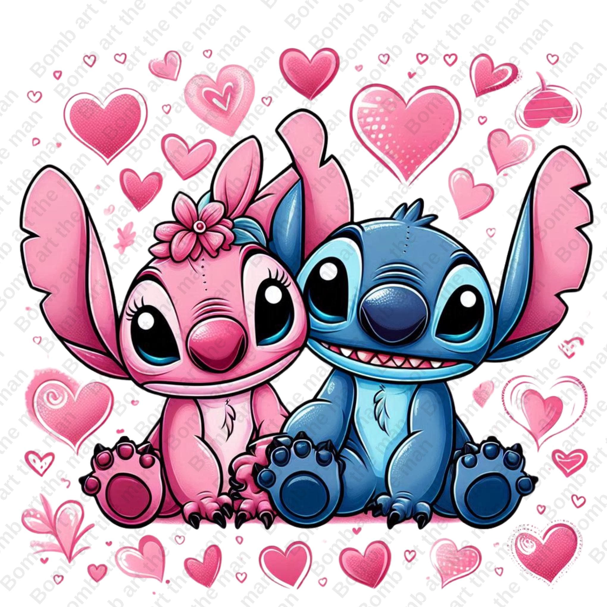 Stitch and Angel Png, Stitch and Angel Clipart, Stitch Love Design ...