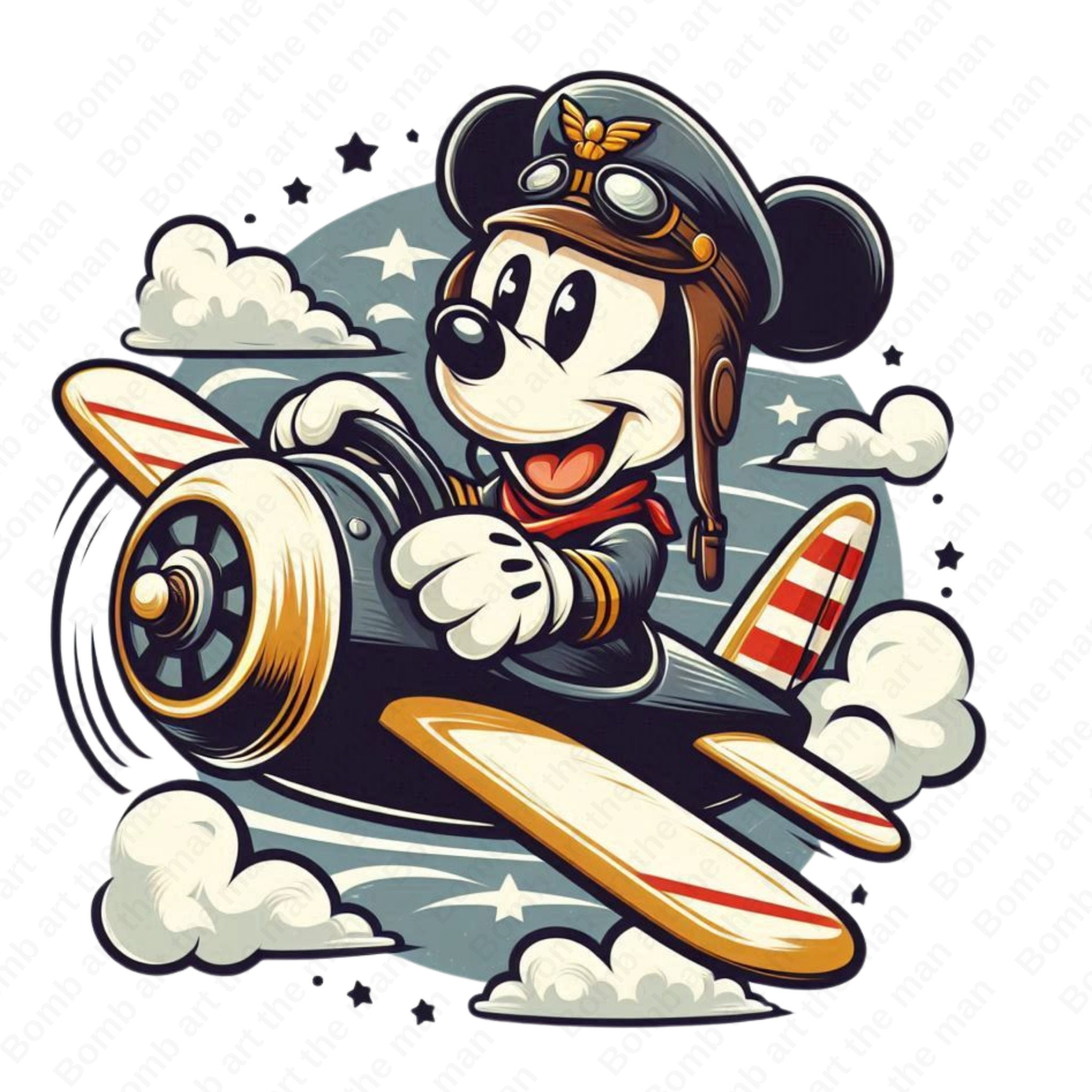 Mickey Mouse Airplane Pillot Clipart, Cute Mickey Png, Mickey Mouse Png ...