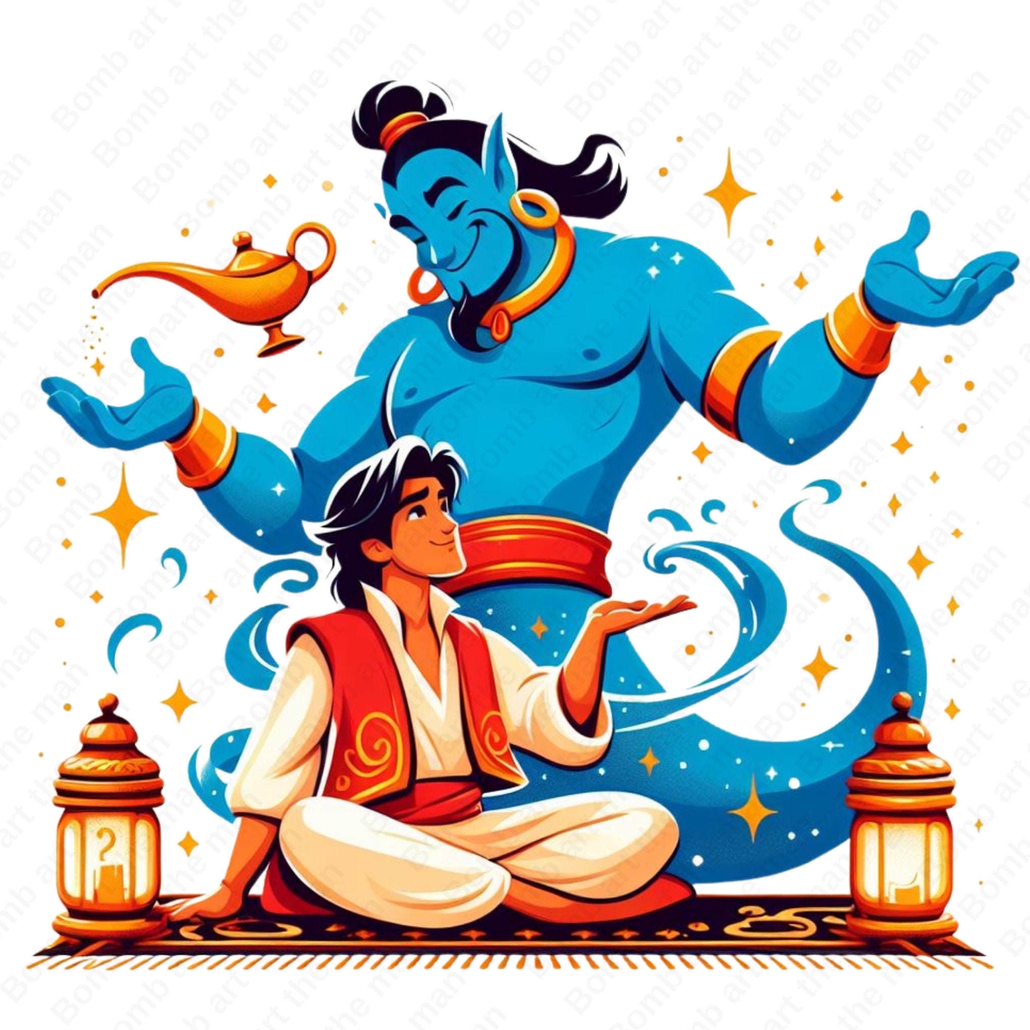 Aladdin and Genie Clipart, Aladdin Png, Aladdin Clipart - Etsy