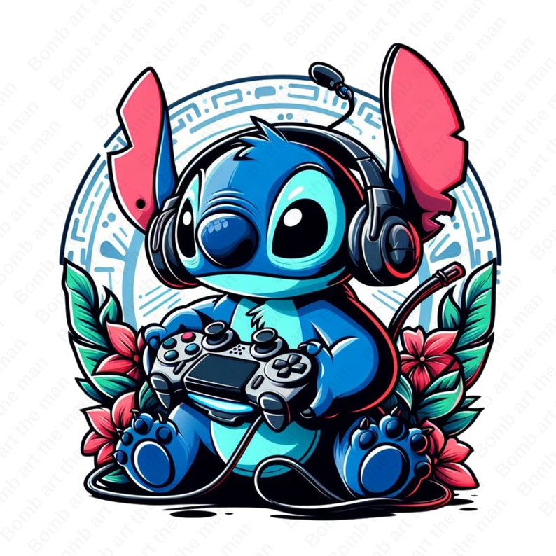 Stitch Gamer Clipart, Gamer Stitch Png, Cute Stitch Png, Transparent ...