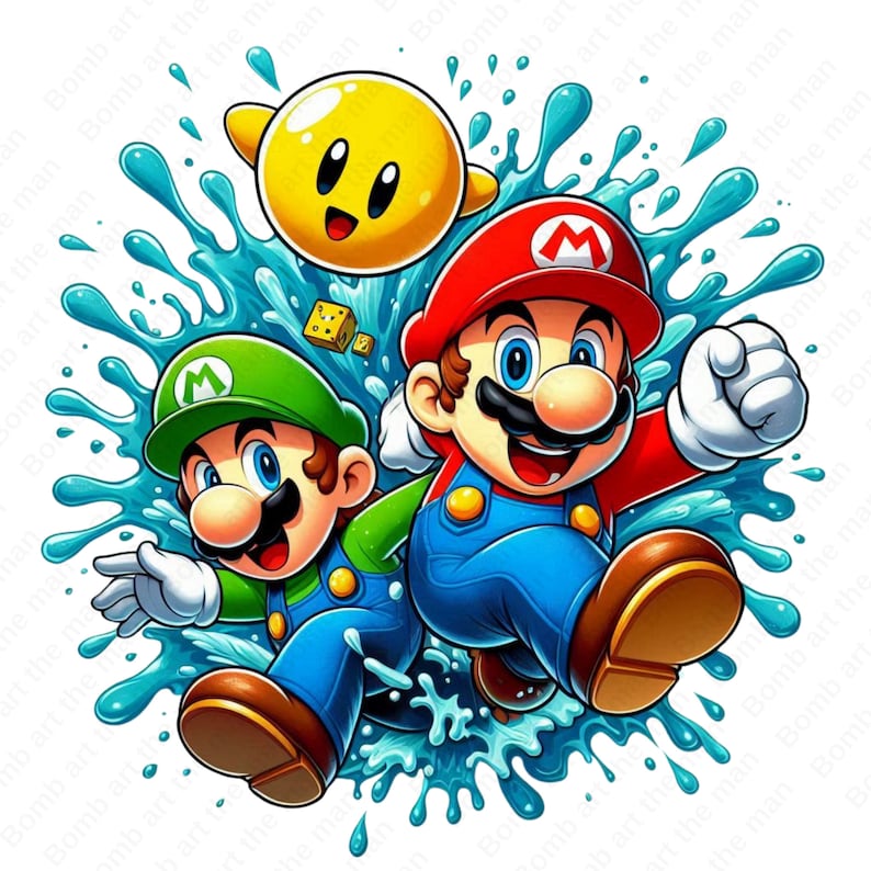 Super Mario Clipart, Super Mario Png, Splash Design, Transparent Design ...
