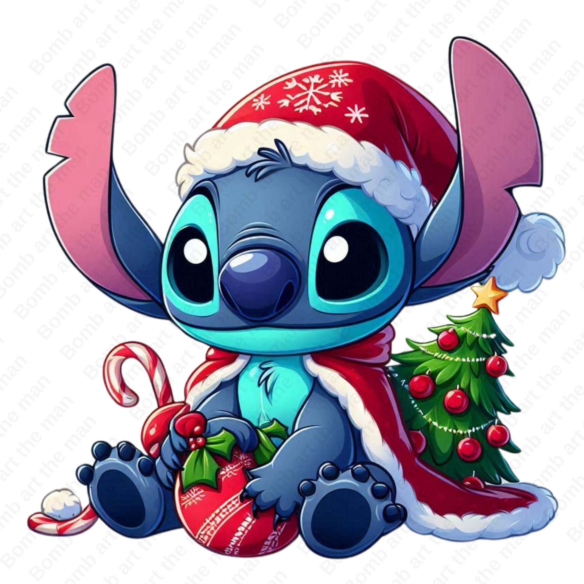 Stitch Christmas Clipart, Cute Stitch Png, Christmas Png, Instant ...