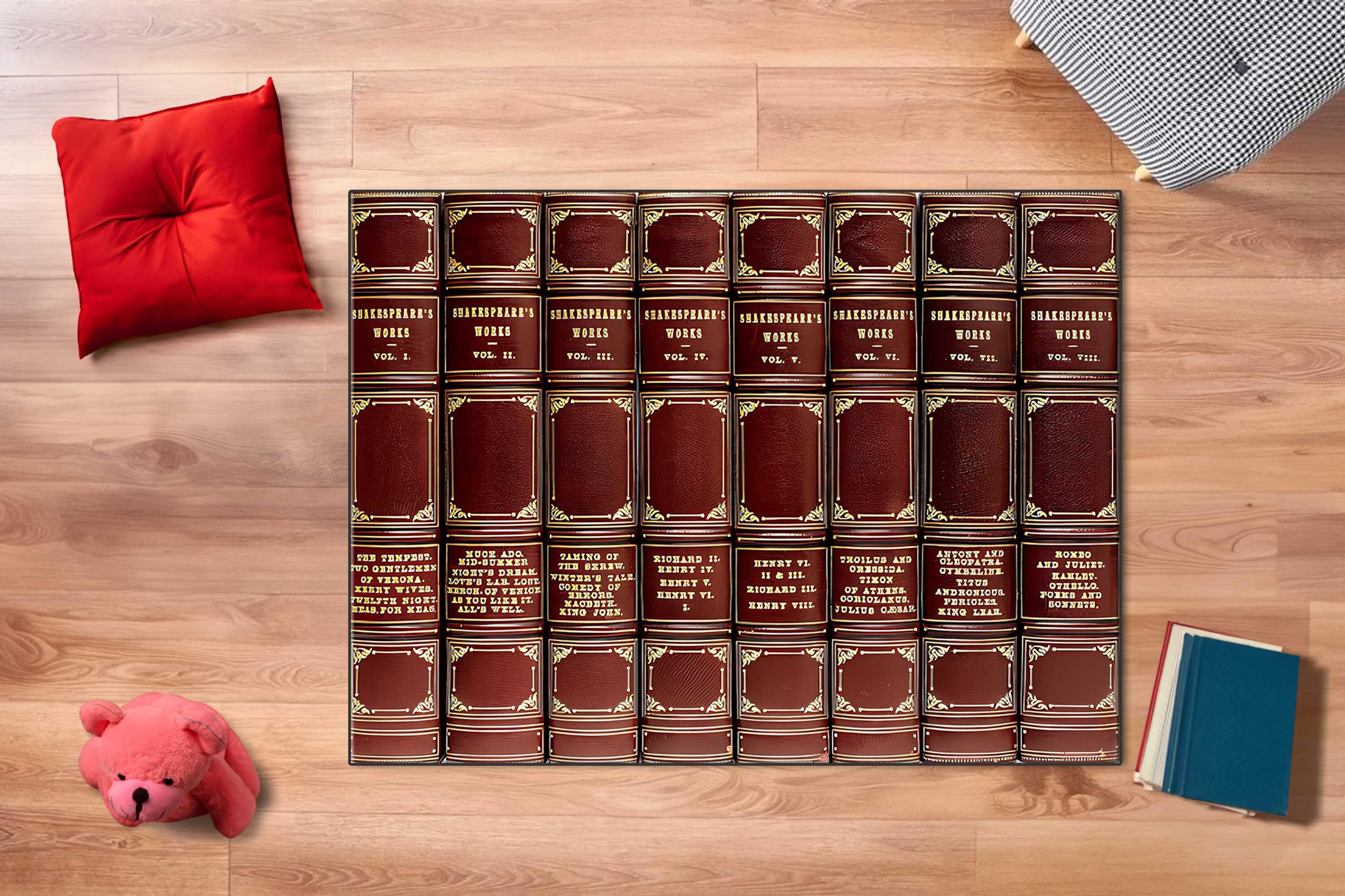 Shakespeare's Works,balzac,victor Hug,stacked Books Rug,library Rug ...