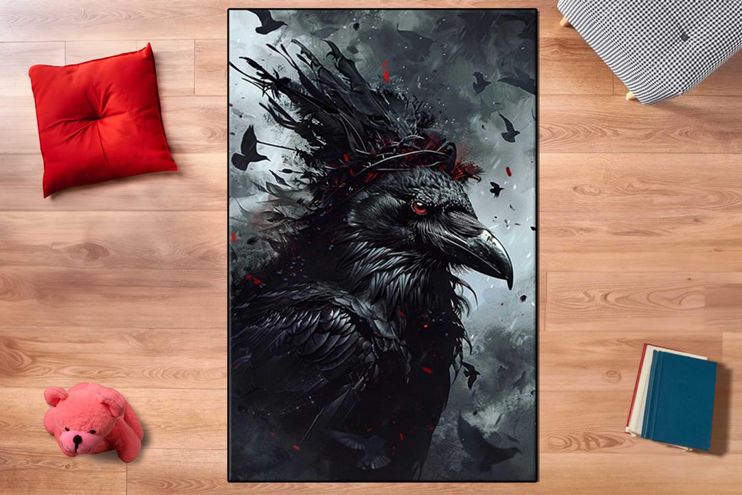 Gothic Raven Rug, Gothic Rug, Gothic Decor,gothic Rug for Goth Room ...