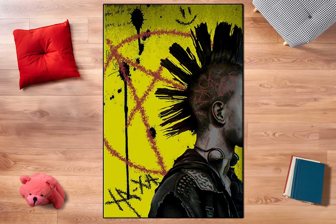 Punk Rock Rug: Anarchy Room Decor, Heavy Metal Design - Etsy