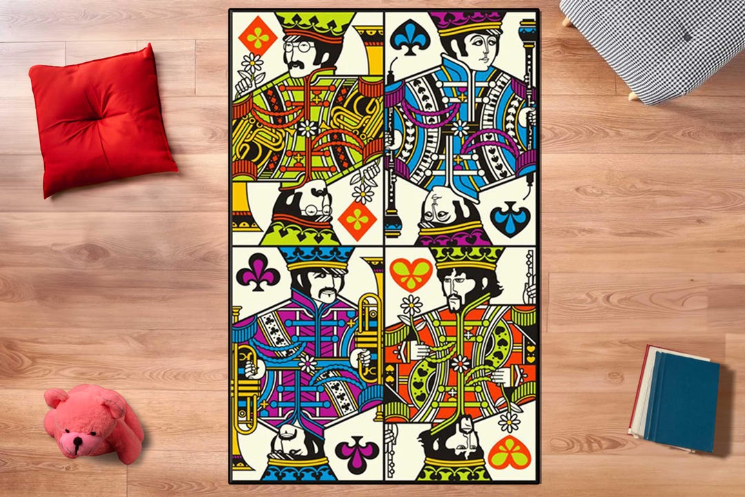 Beatles Playing Cards Rug: Polyester Decor Rug - Etsy